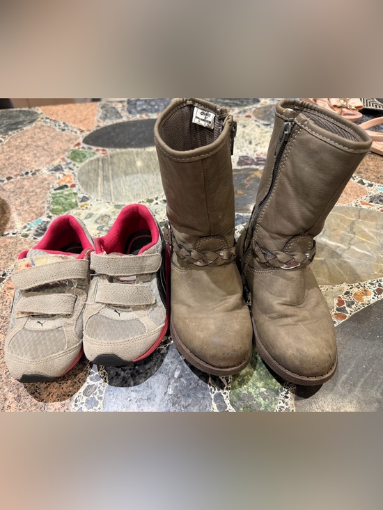 Shoes | Kids Brown Leather Boots With Braided Detail | Poshmark